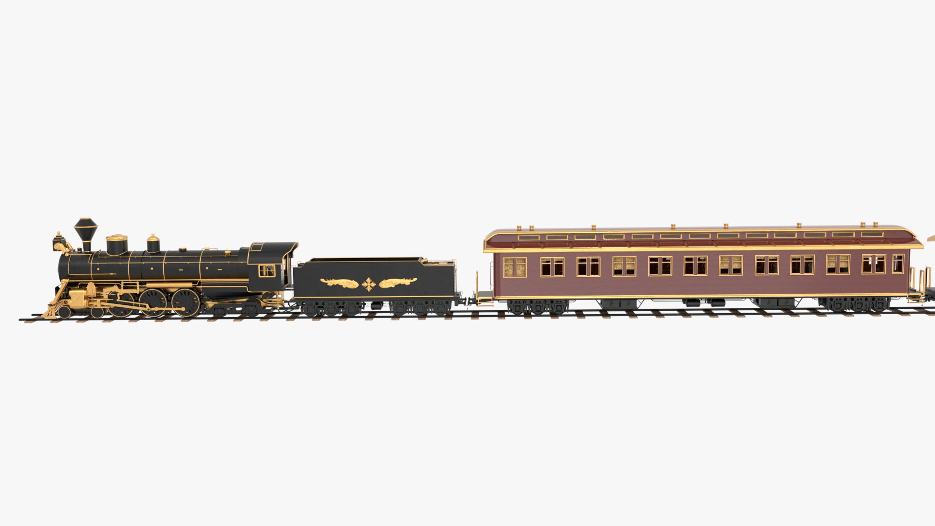 Steam train 3D model - TurboSquid 1440503