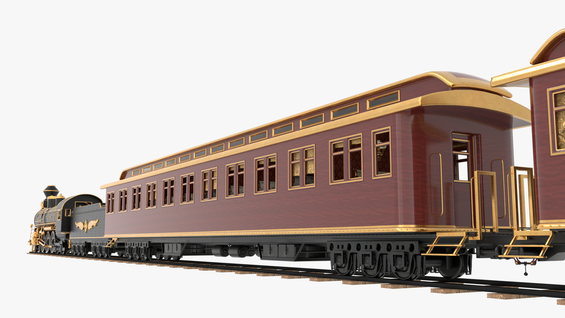 Steam train 3D model - TurboSquid 1440503