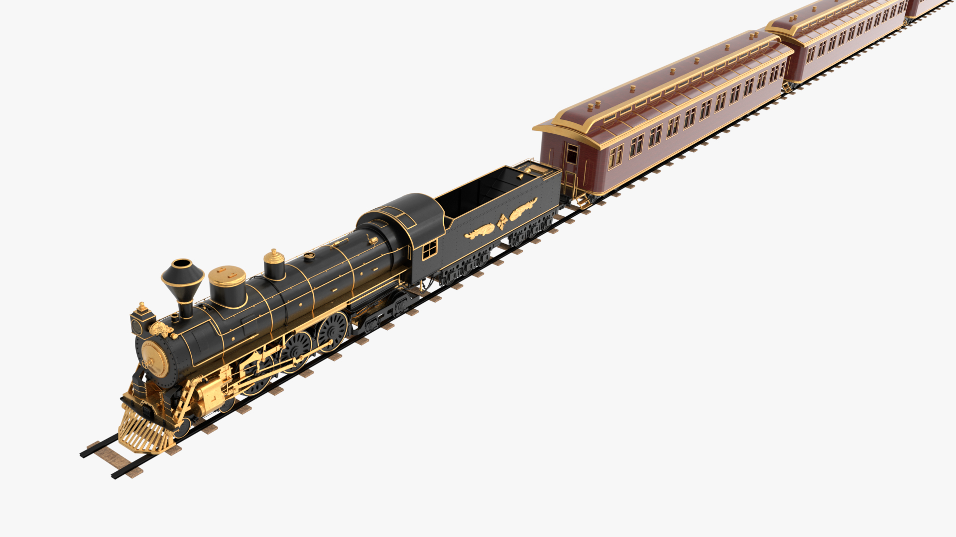 Steam train 3D model - TurboSquid 1440503