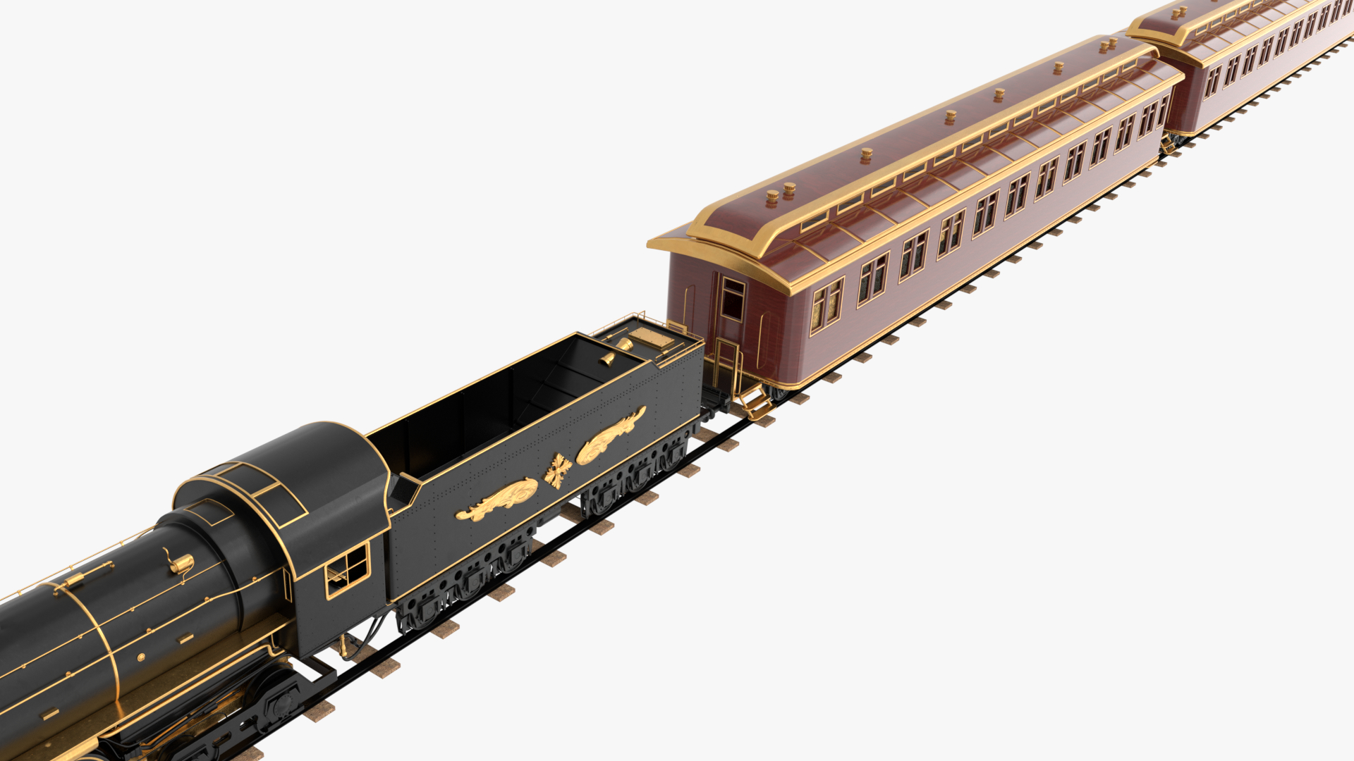 Steam train 3D model - TurboSquid 1440503