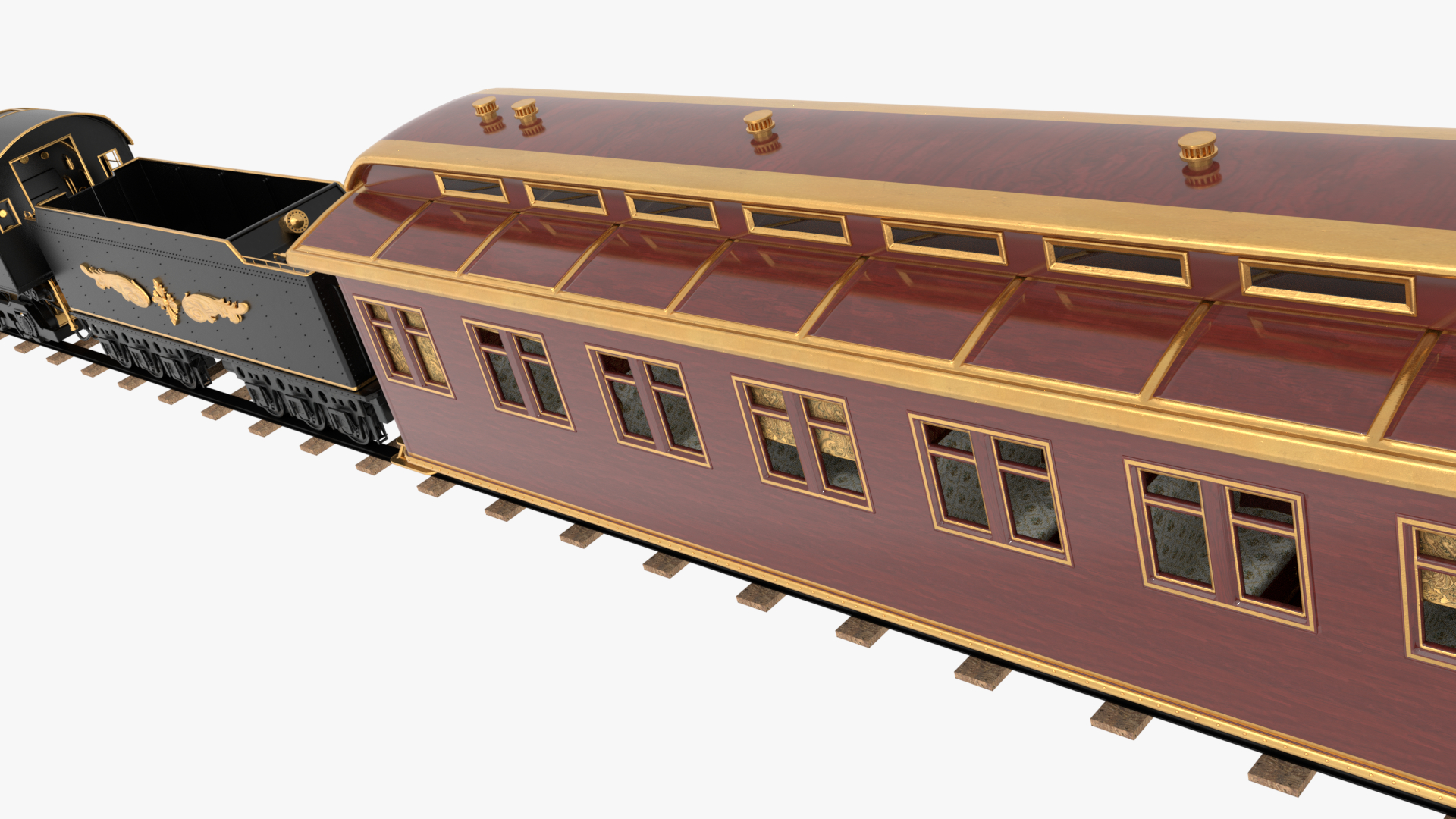 Steam train 3D model - TurboSquid 1440503