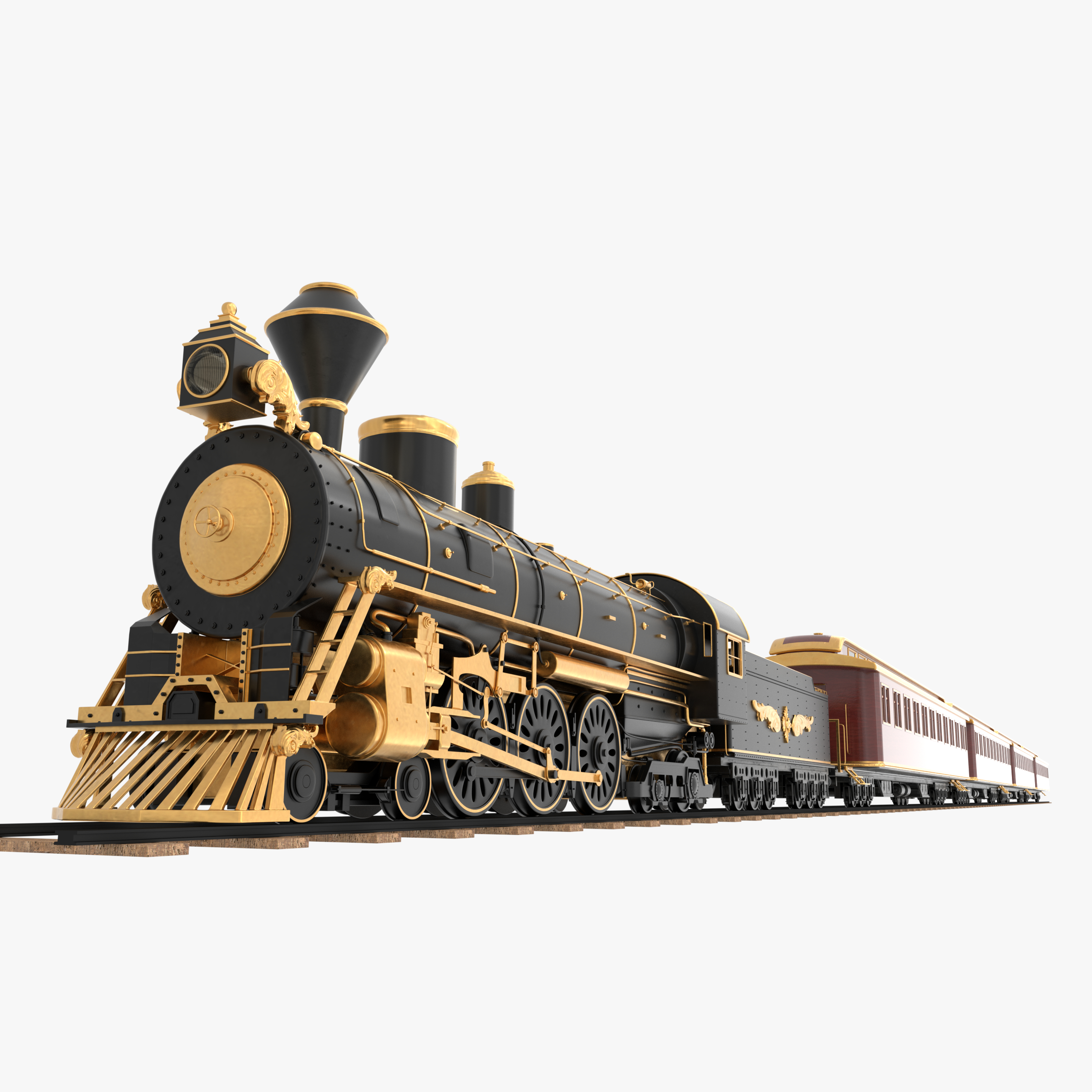 Steam train 3D model - TurboSquid 1440503