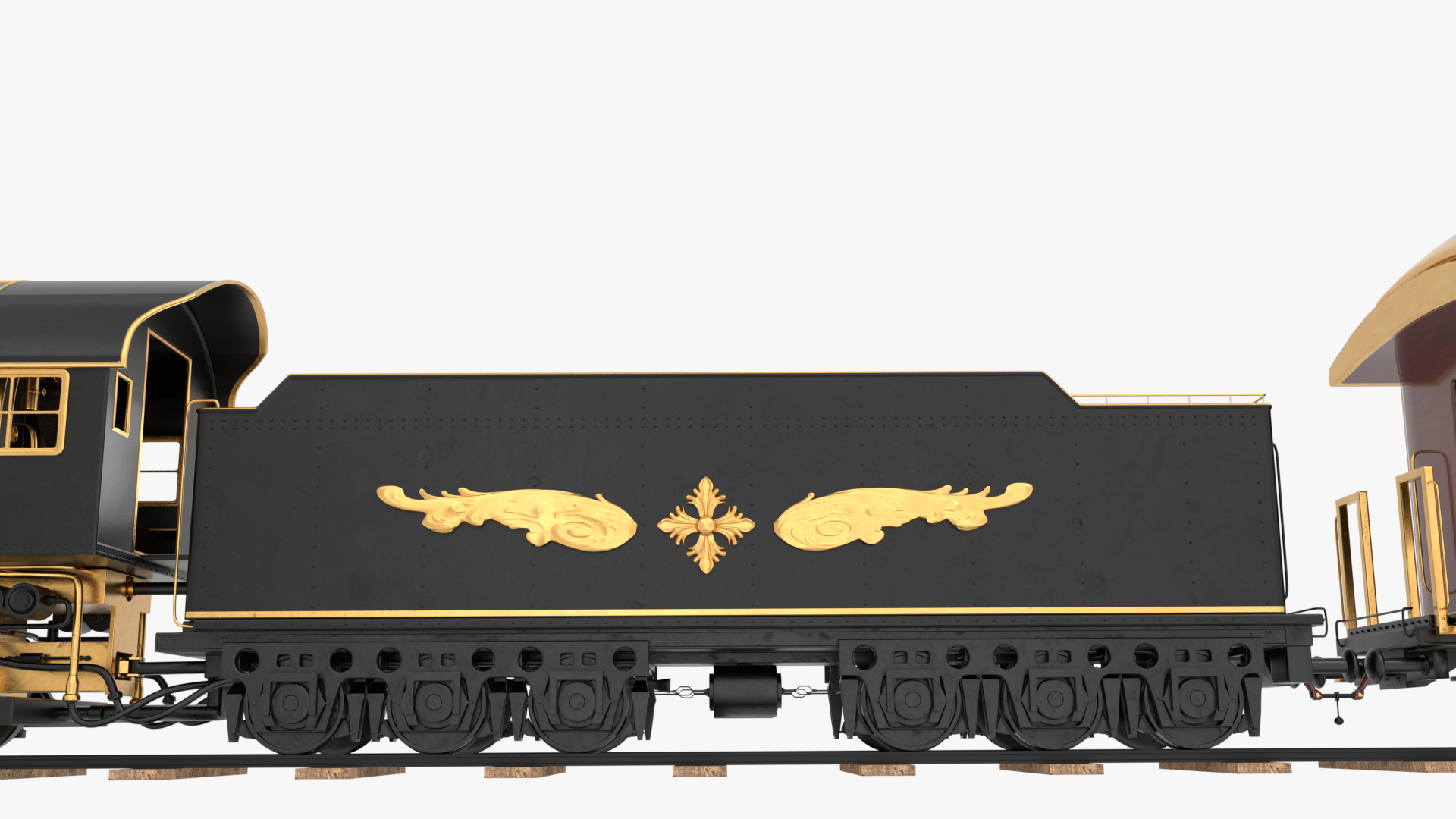 Steam train 3D model - TurboSquid 1440503