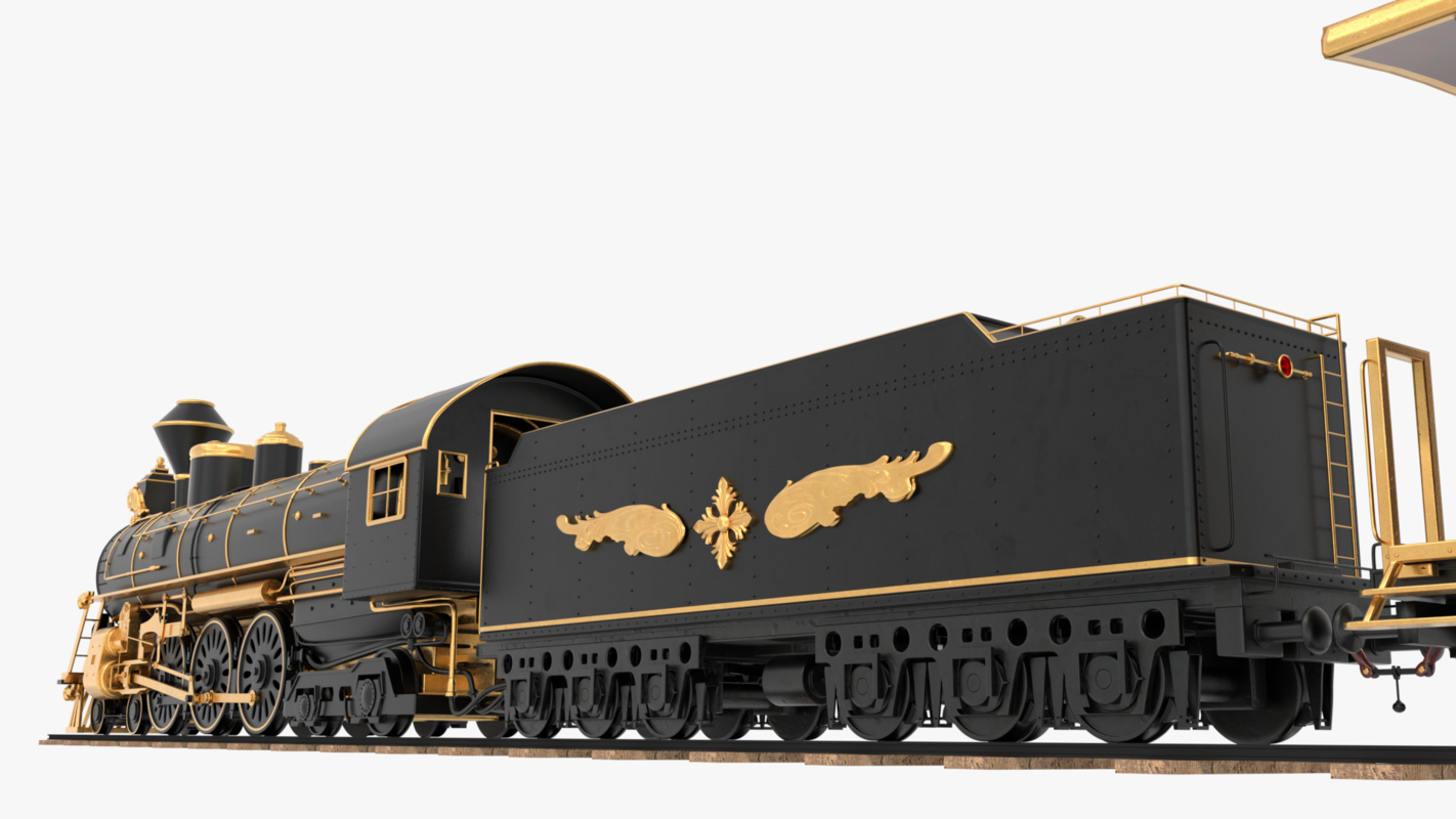 Steam train 3D model - TurboSquid 1440503
