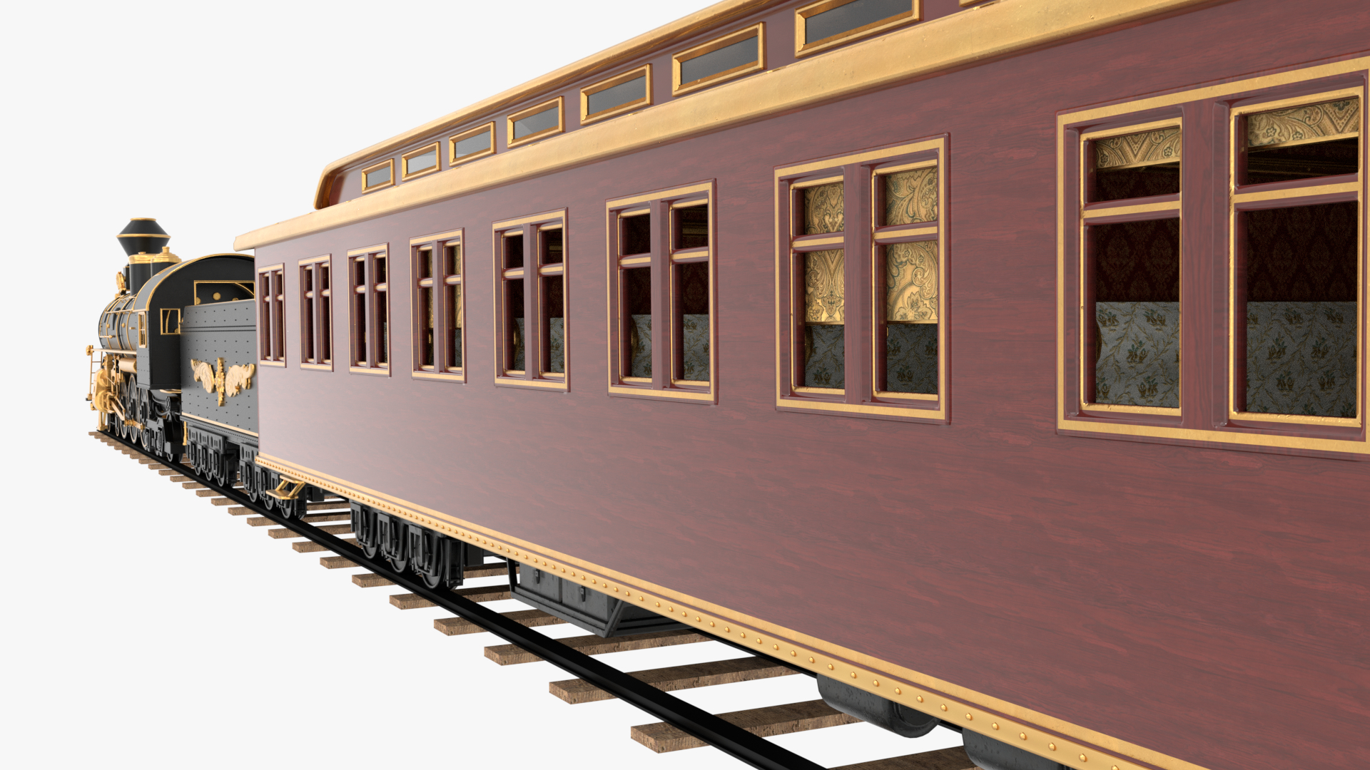 Steam train 3D model - TurboSquid 1440503