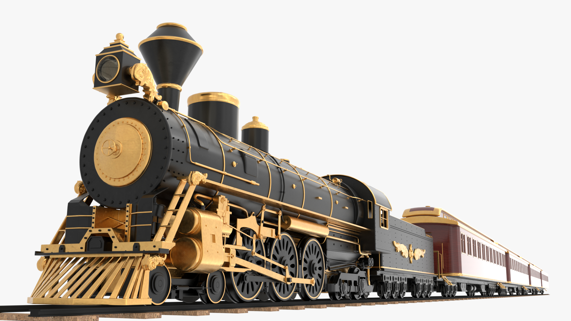 Steam train 3D model - TurboSquid 1440503