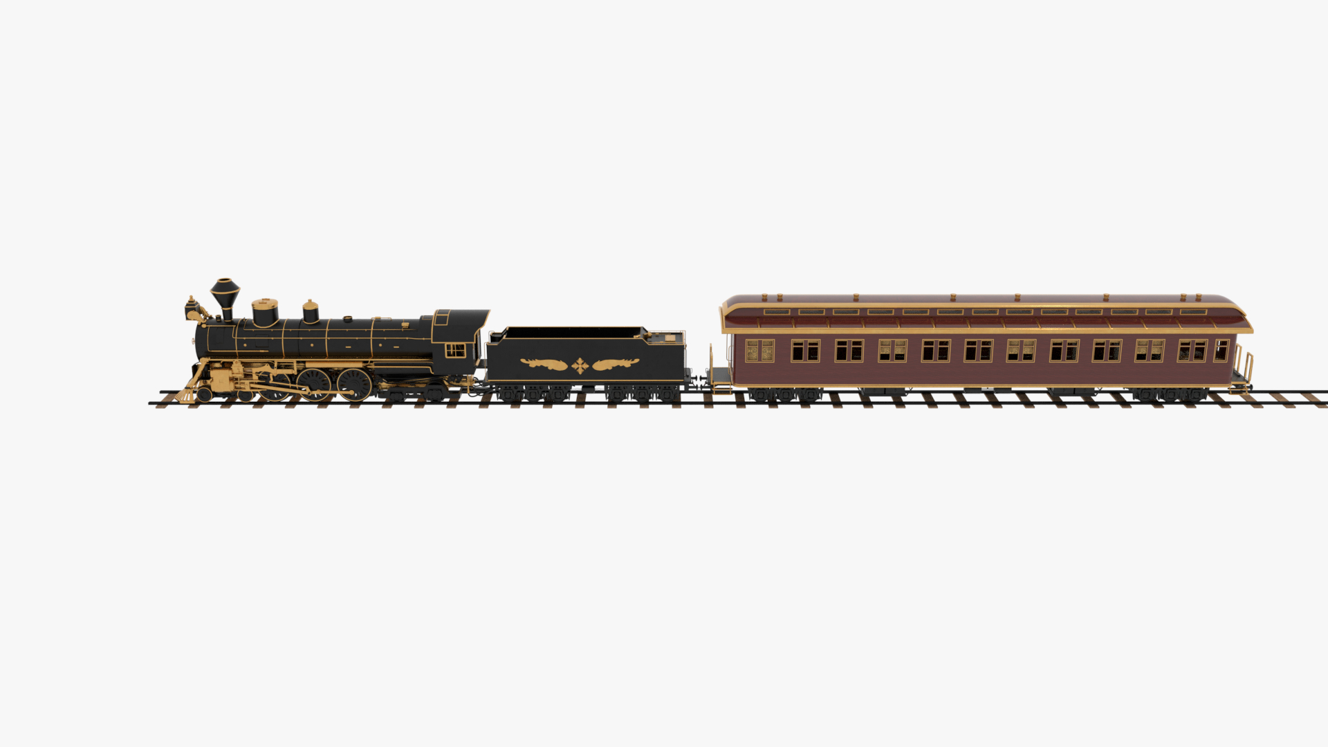 Steam train 3D model - TurboSquid 1440503