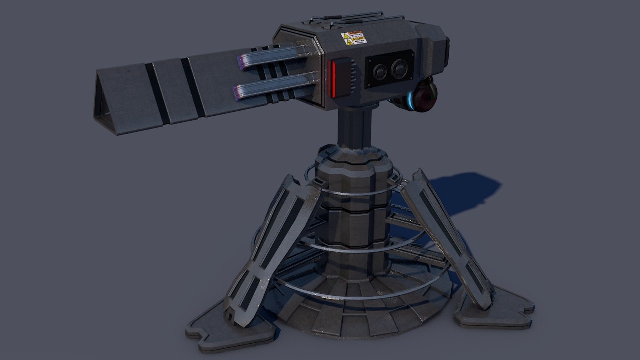 Sci-fi turret gun 3D - TurboSquid 1444901