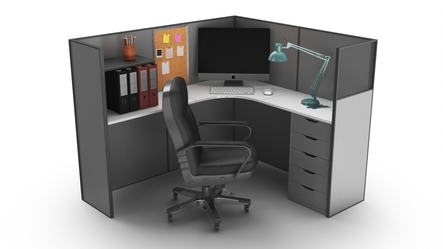 3D real office cubicle - TurboSquid 1445081