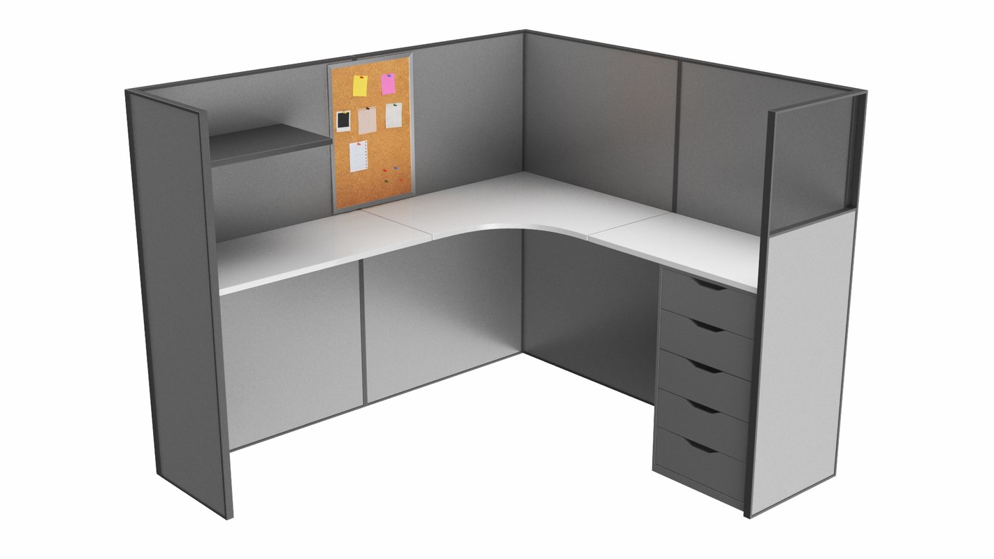 Real office cubicle 3D - TurboSquid 1445103