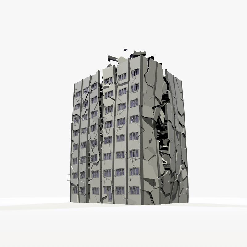 3D building 2 collapse animations - TurboSquid 1445208