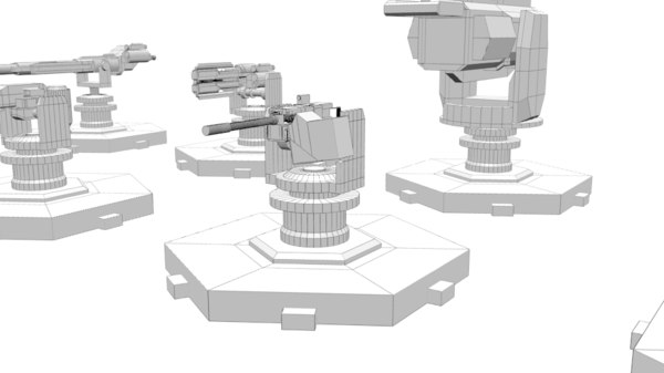3D modern unmanned turrets model - TurboSquid 1445326