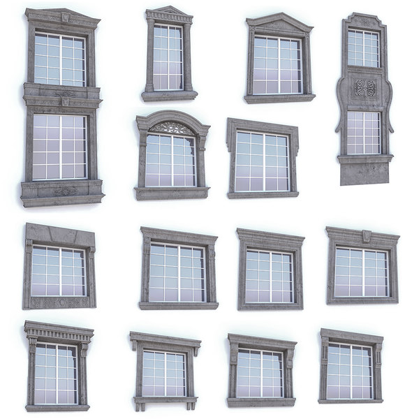 3d classic window frames model