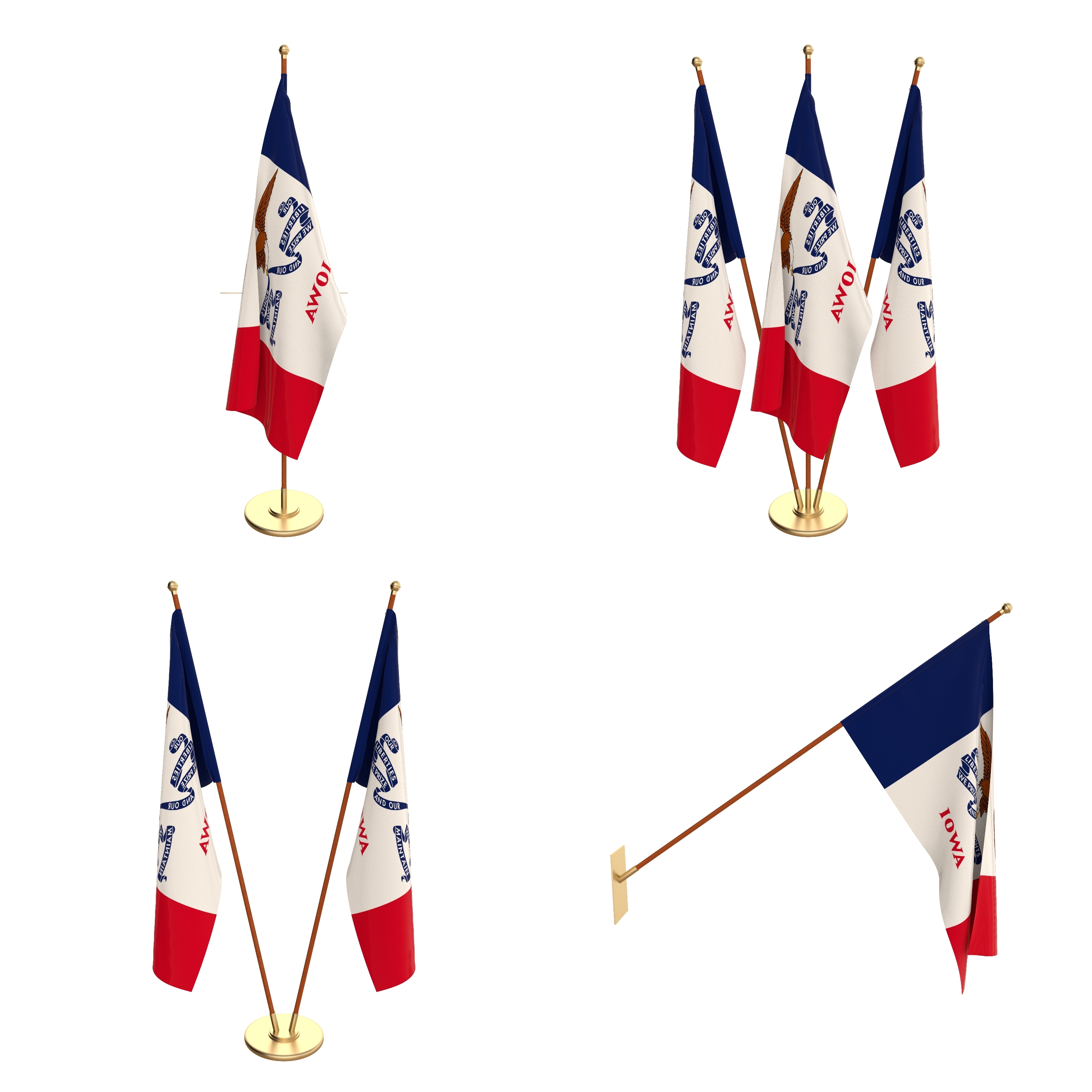 Lowa Flag Pack 3D-Modell - TurboSquid 1445642