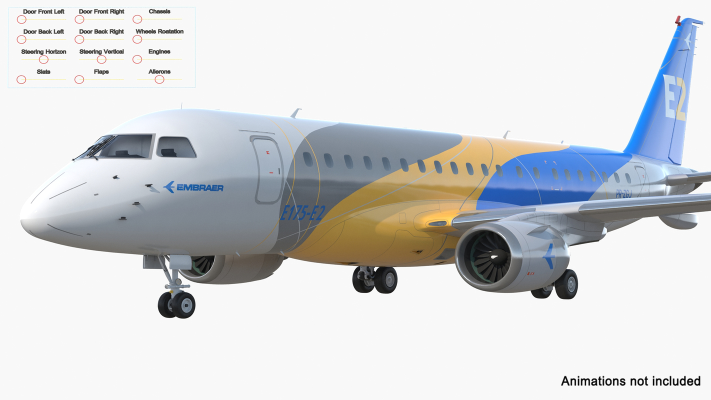 巴西航空工业公司E-Jet E175-E2索具3D模型 - TurboSquid 1445889
