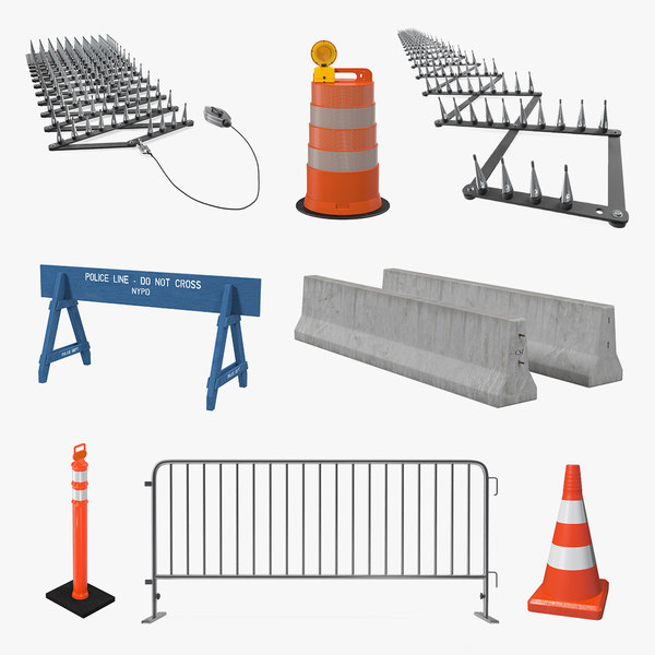 free safety barriers 3d model