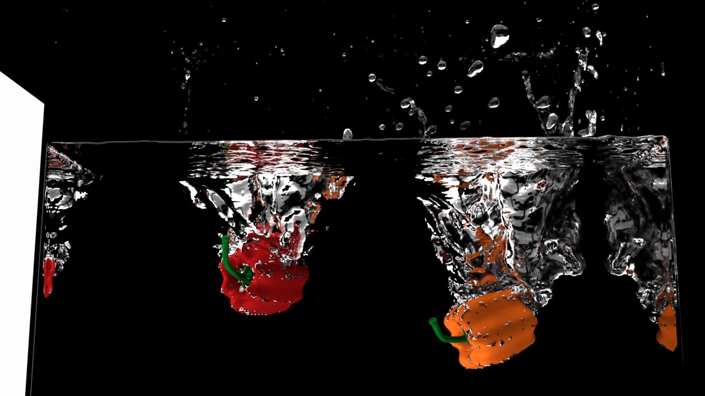 Bell pepper splashing water 3D - TurboSquid 1446080