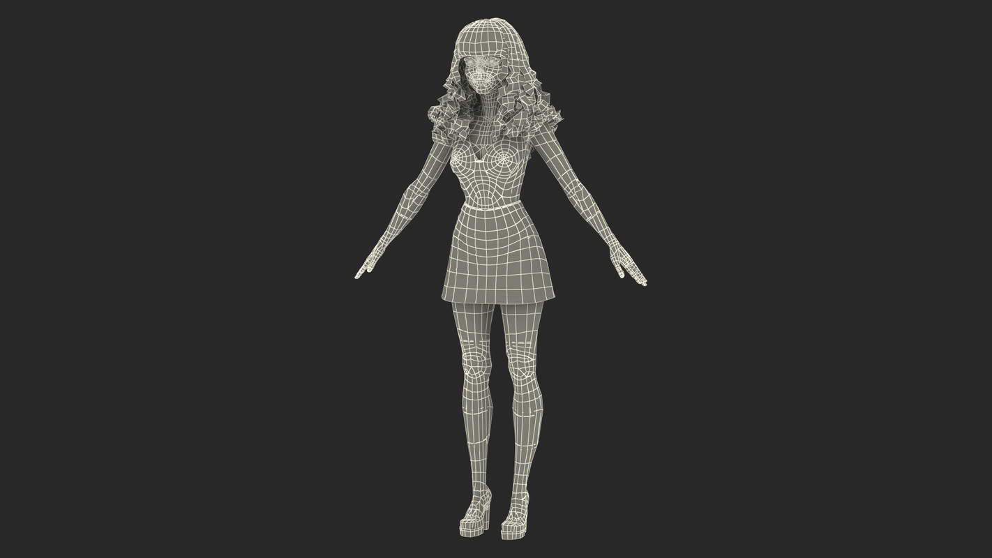 Cartoon young girl youth 3D model - TurboSquid 1486683