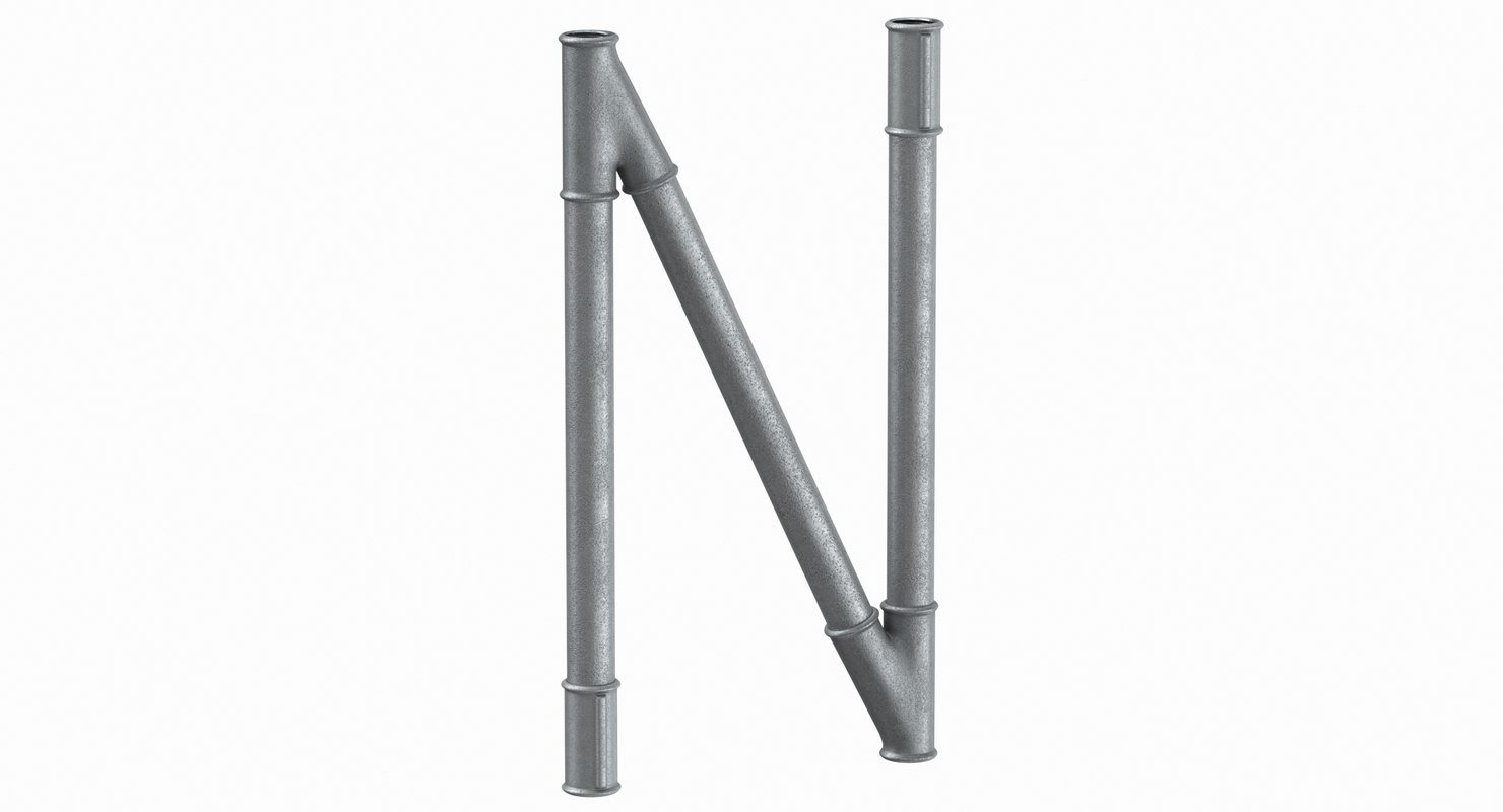 Galvanized steel pipe letter 3D model - TurboSquid 1440945