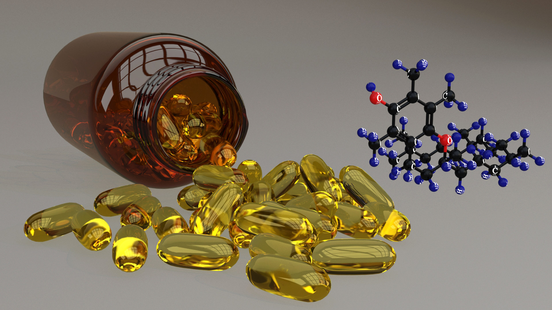 3D vitamin capsuled molecular - TurboSquid 1447845