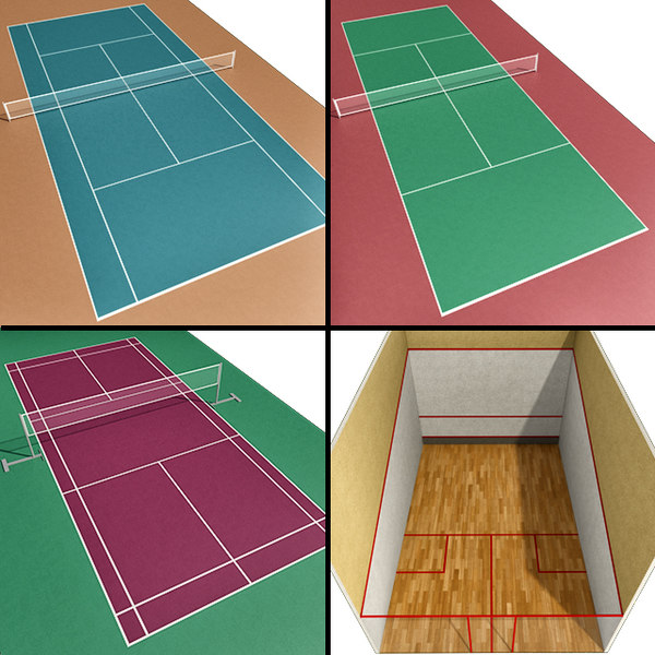 3d badminton court arena model