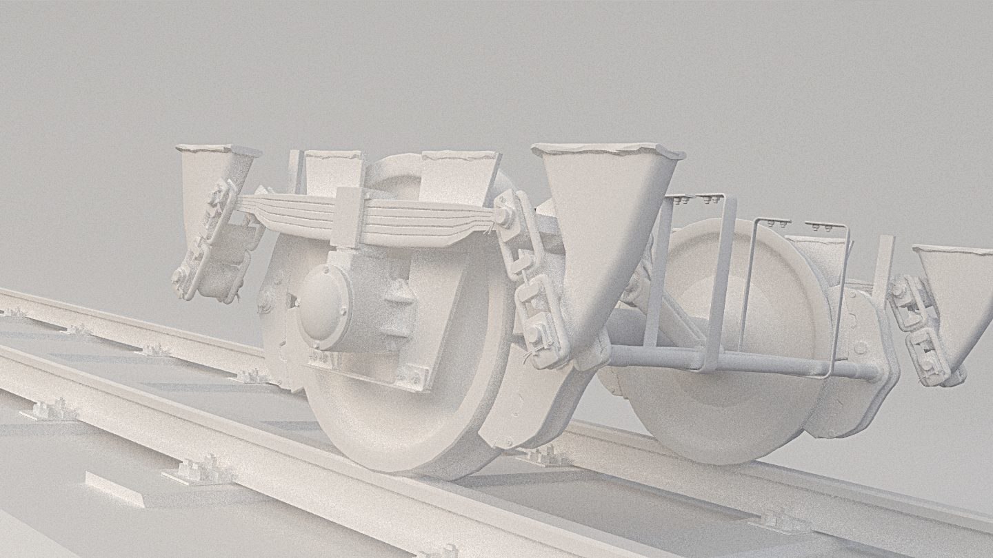 Train wheel bogie model - TurboSquid 1524200