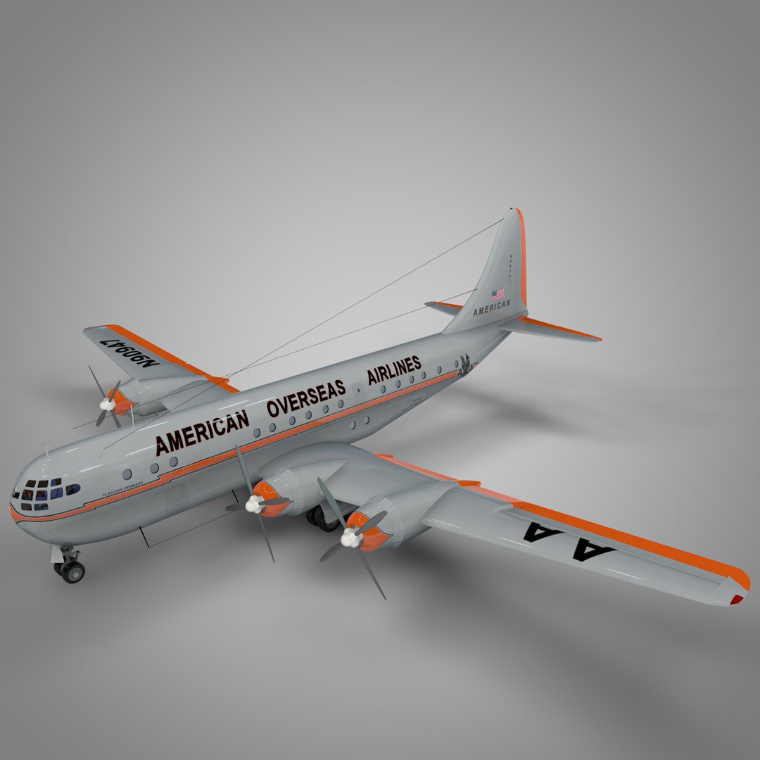 Boeing 377 stratocruiser american 3D model - TurboSquid 1447998