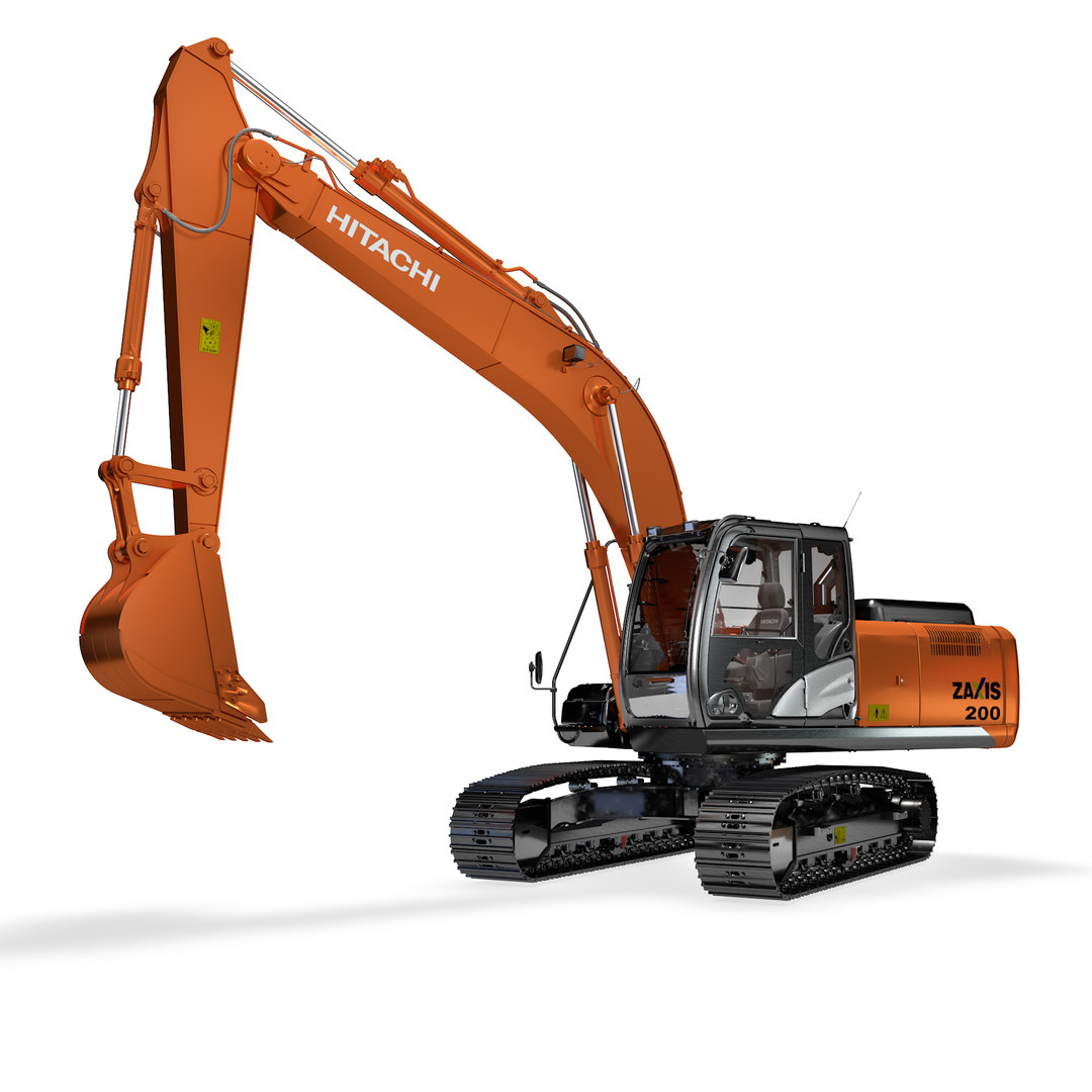3D realistic hitachi zx200 zx-5 model - TurboSquid 1448085