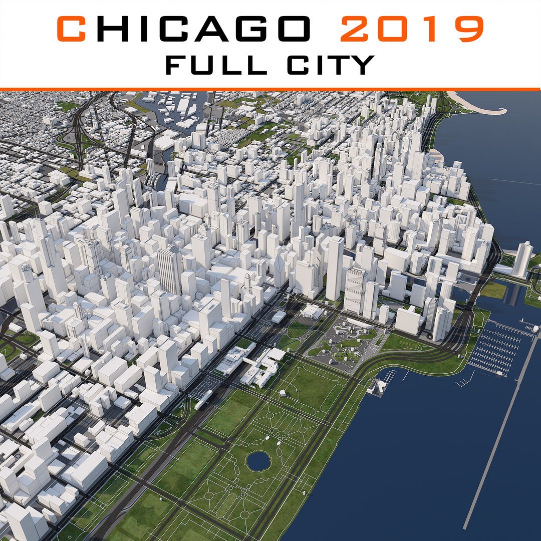 3d chicago cityscape