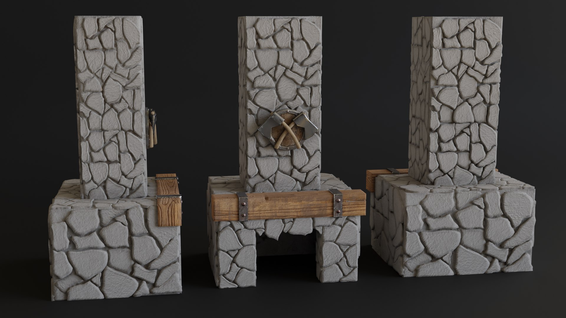 Stone chimney 3D model - TurboSquid 1448551