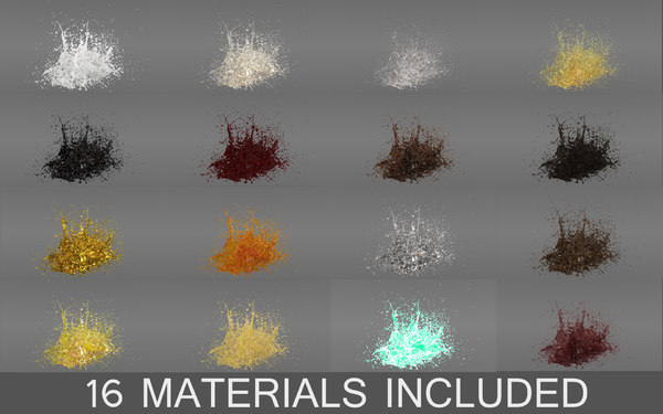 3D liquid splash pack realflow - TurboSquid 1448736