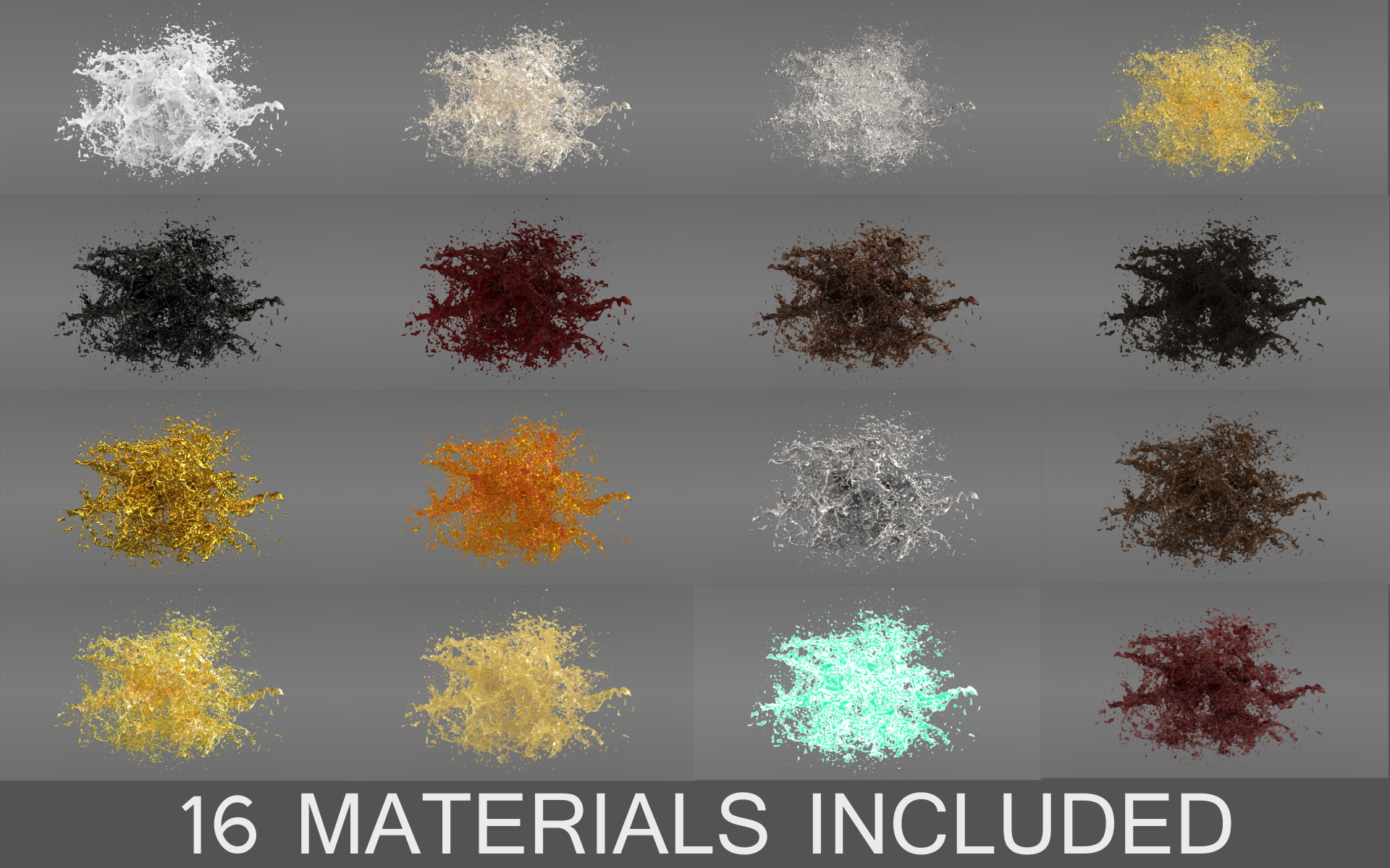 3D liquid splash pack realflow - TurboSquid 1448736