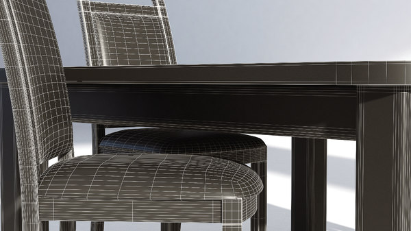 Wooden table chairs 3D model - TurboSquid 1448890
