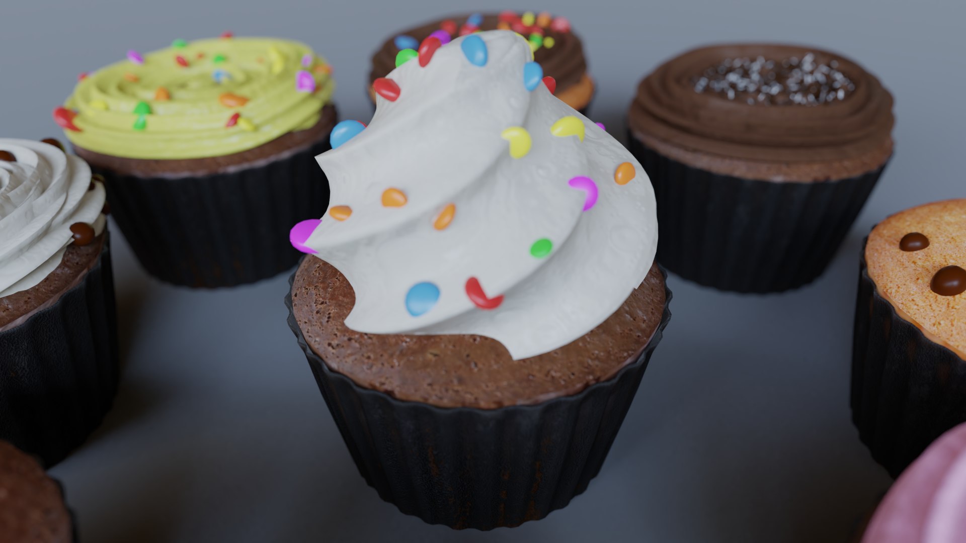 3D cupcakes pack model - TurboSquid 1450050