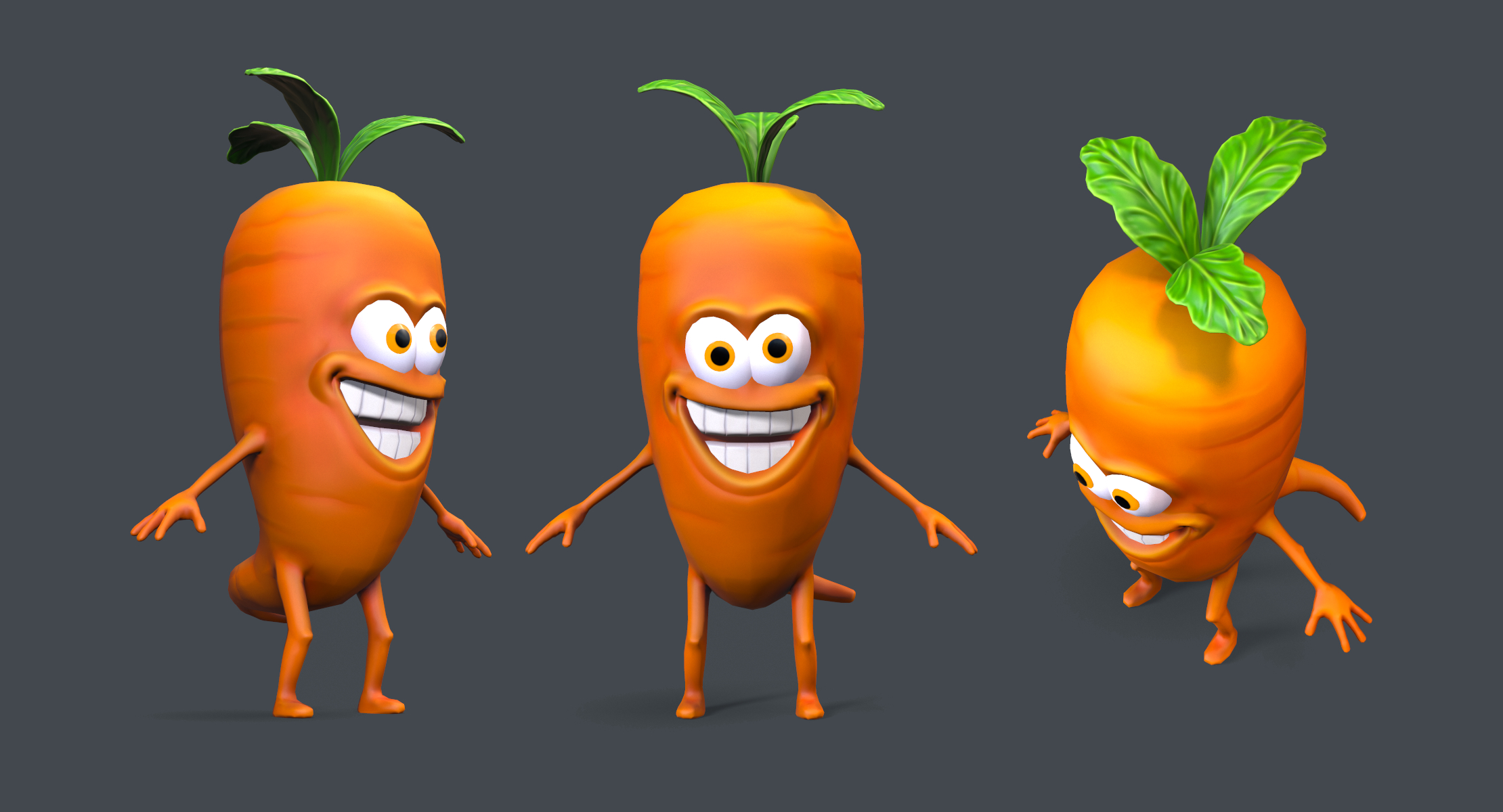 Ready cartoon mad carrot 3D model - TurboSquid 1449273