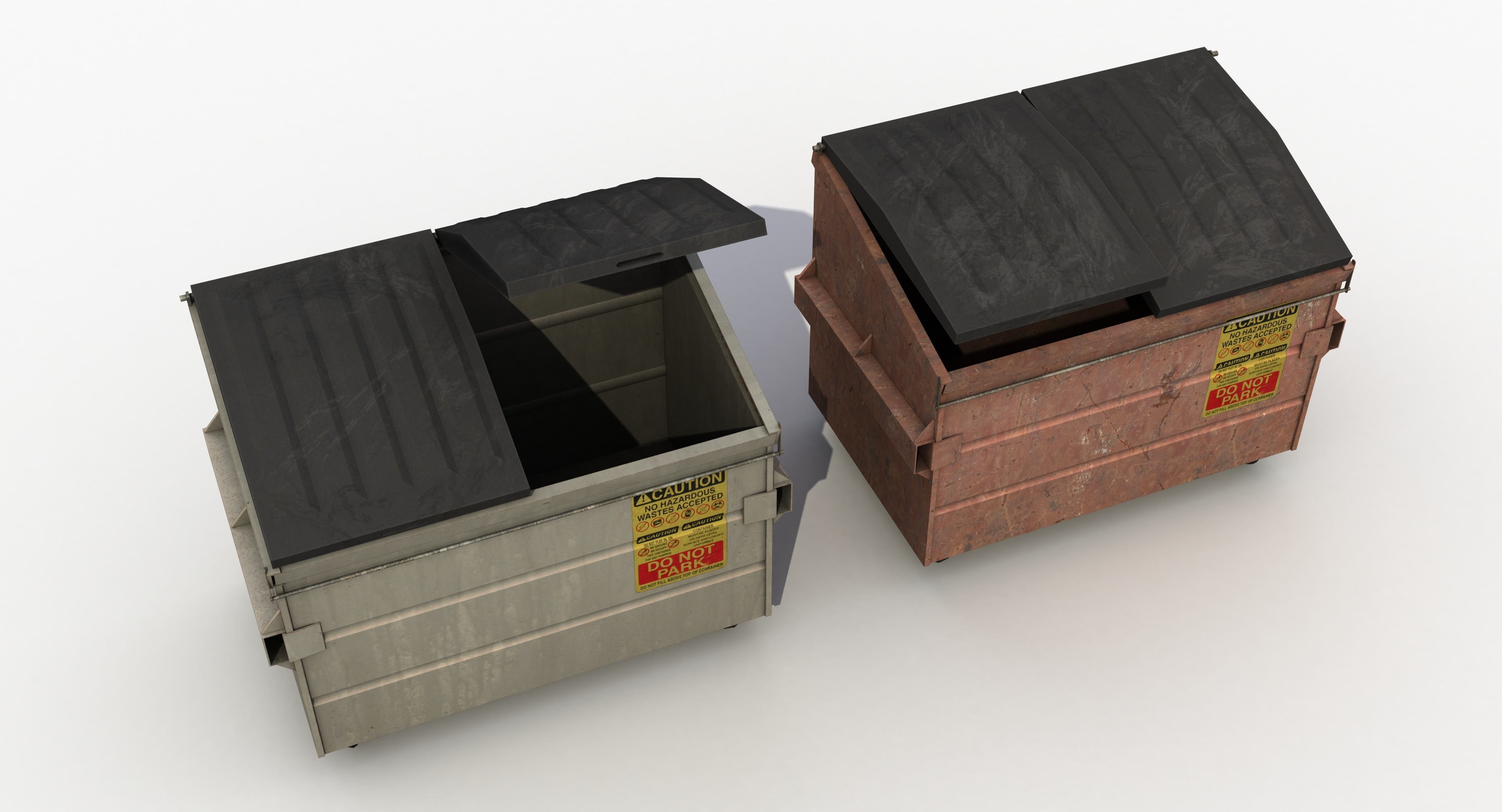 3d model dumpster modeled contains
