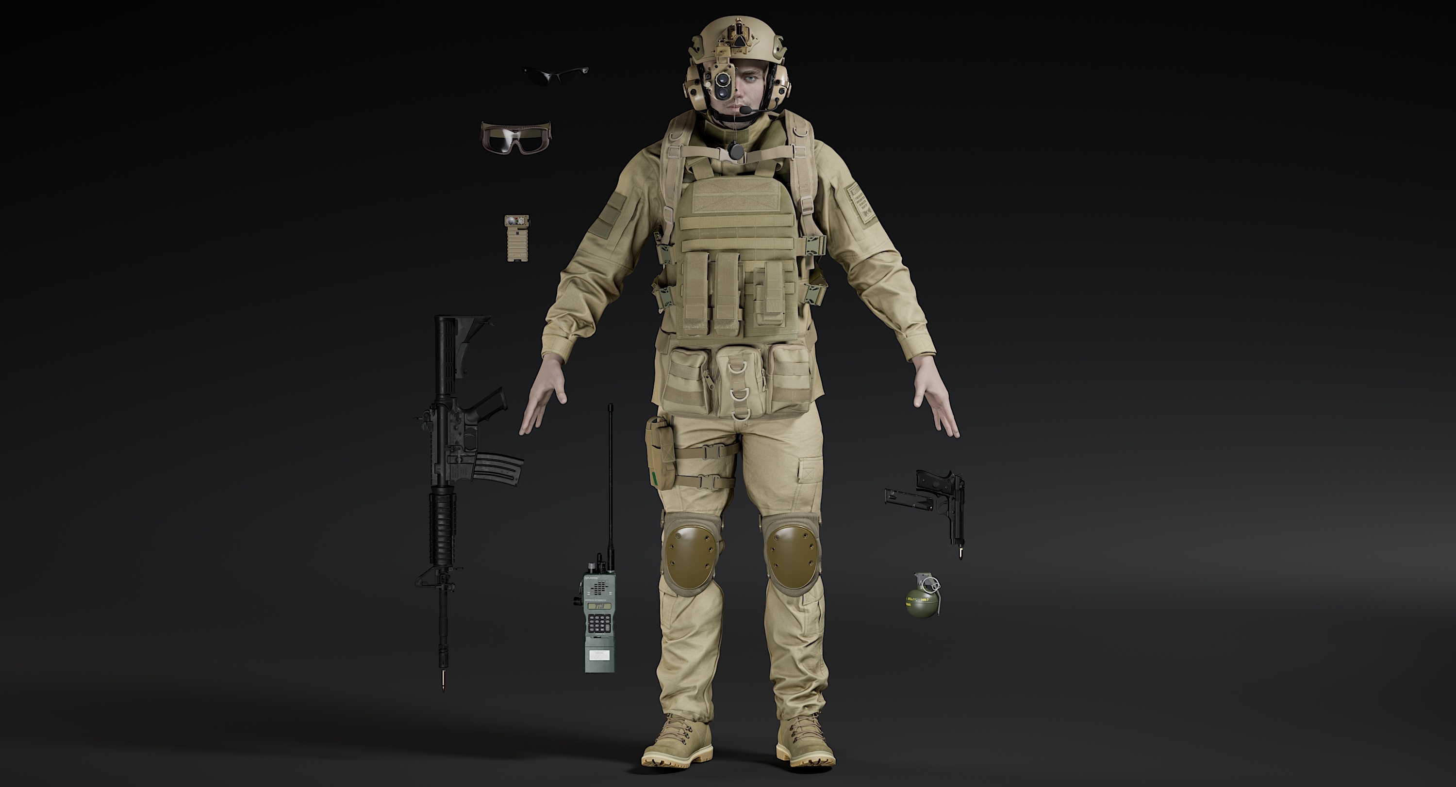 3D realistic soldier uniform desert model - TurboSquid 1450945