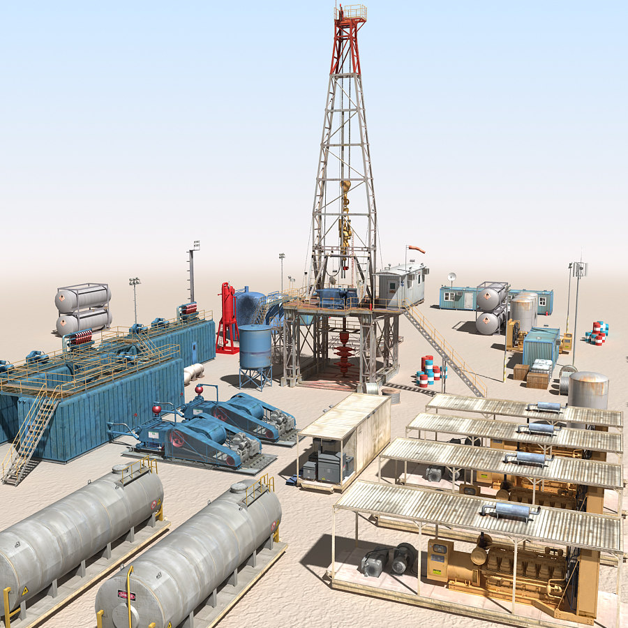 3d land rig scene