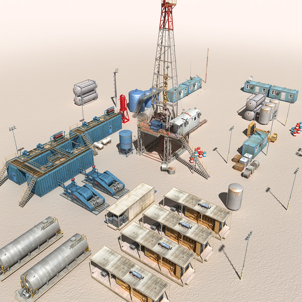 3d land rig scene