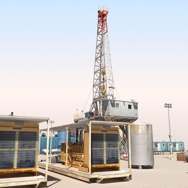 3d land rig scene
