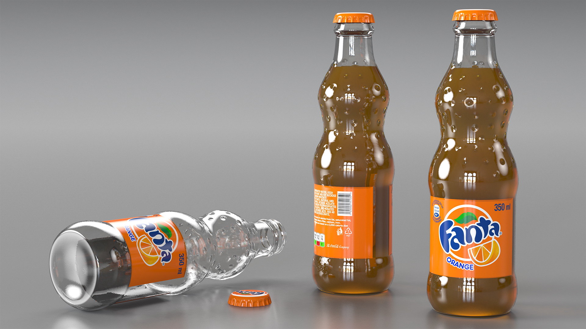 3D fanta glass bottle model - TurboSquid 1451113