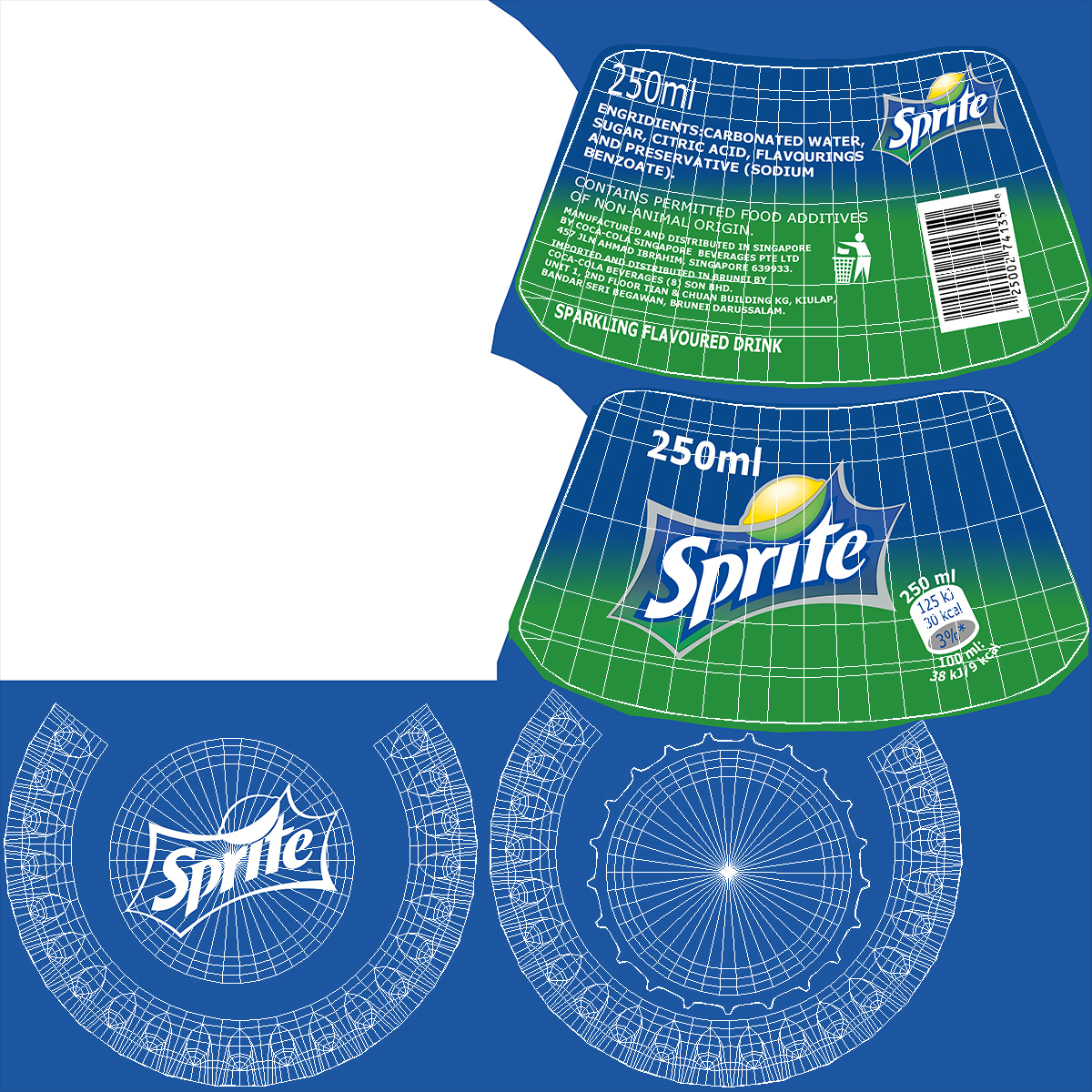 Sprite bottle package model - TurboSquid 1451141