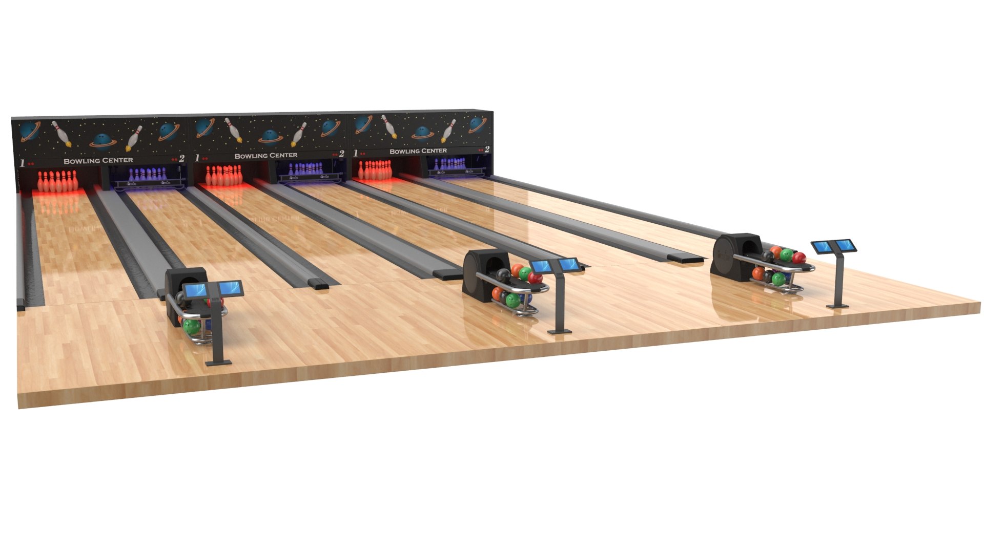 Real bowling alley 3D model - TurboSquid 1451161