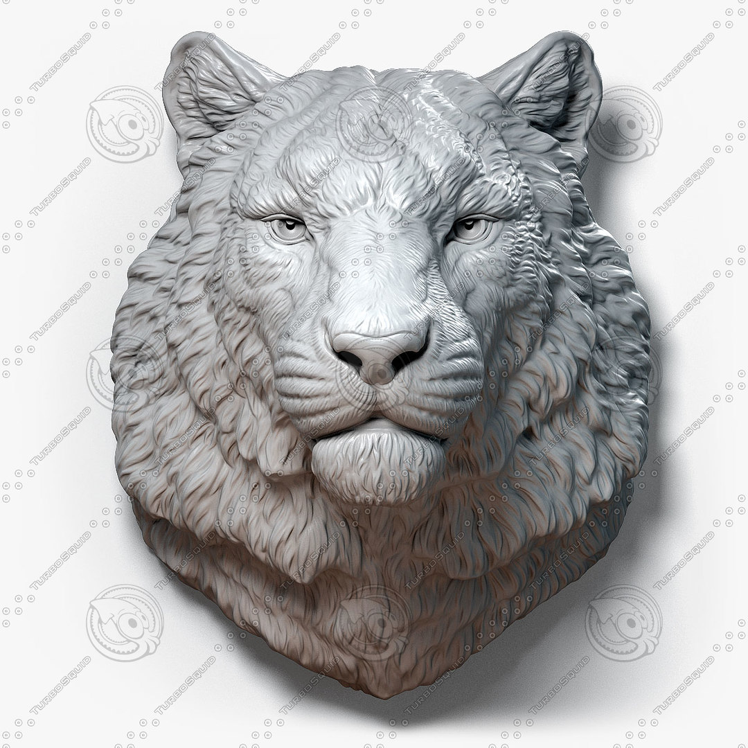 3D tiger animal head sculpture - TurboSquid 1451325
