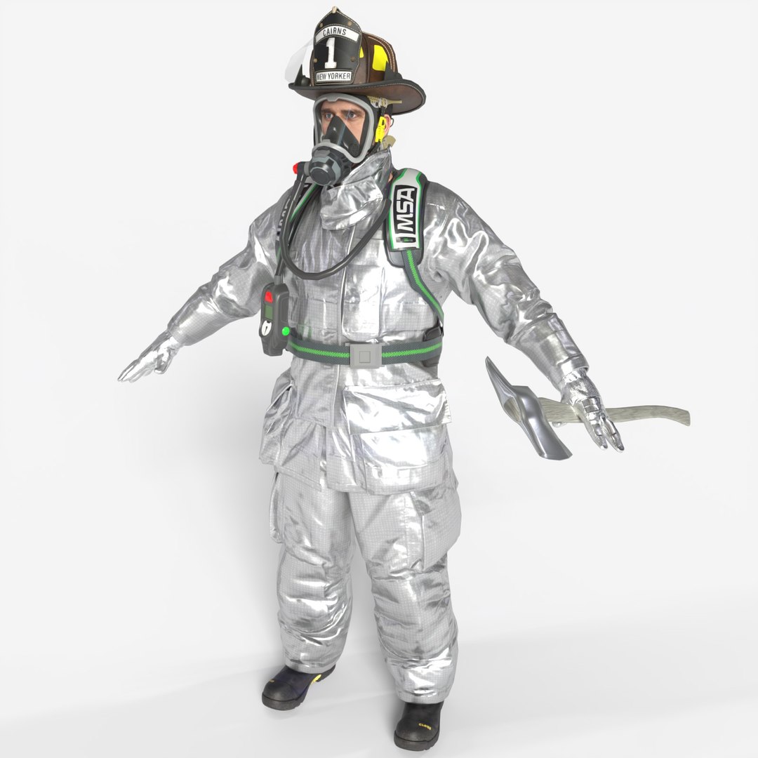 3D firefighter aluminized unreal model - TurboSquid 1451720