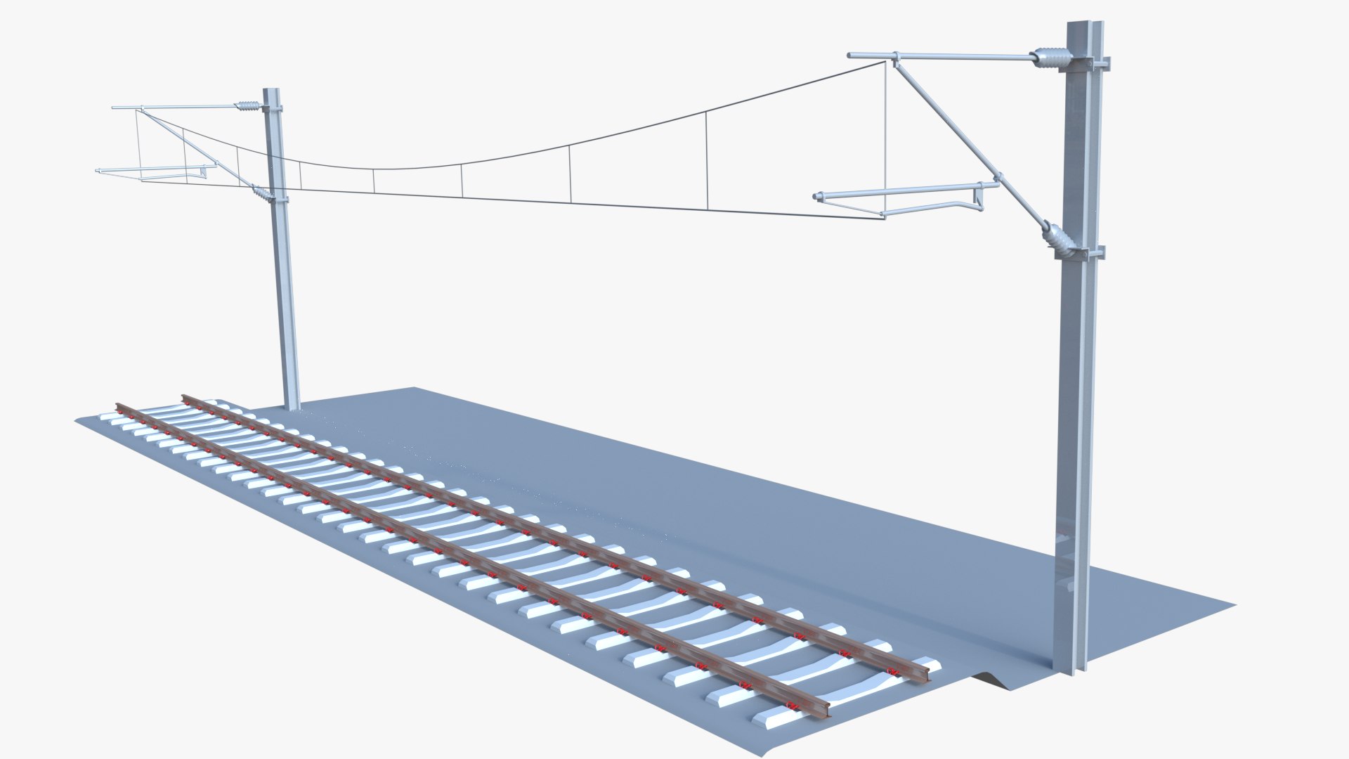 Railway track 3D model - TurboSquid 1452352