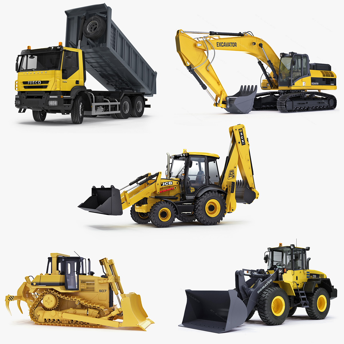 3d model construction equipment wheel loader
