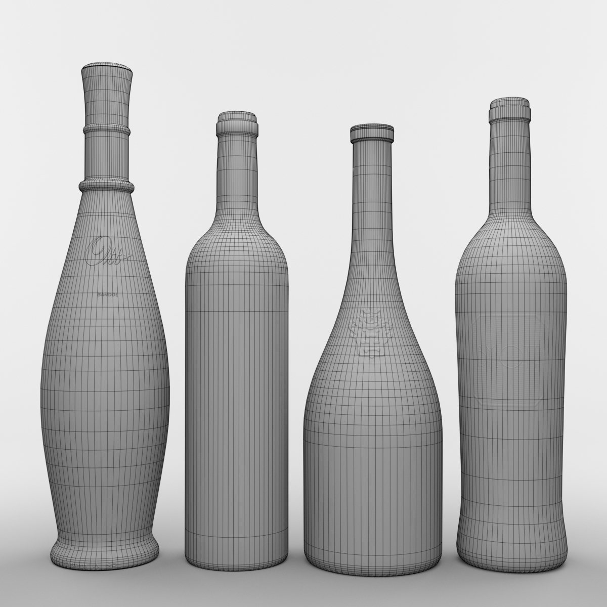 modelo 3d Botella de vino rosado set2 - TurboSquid 1452640