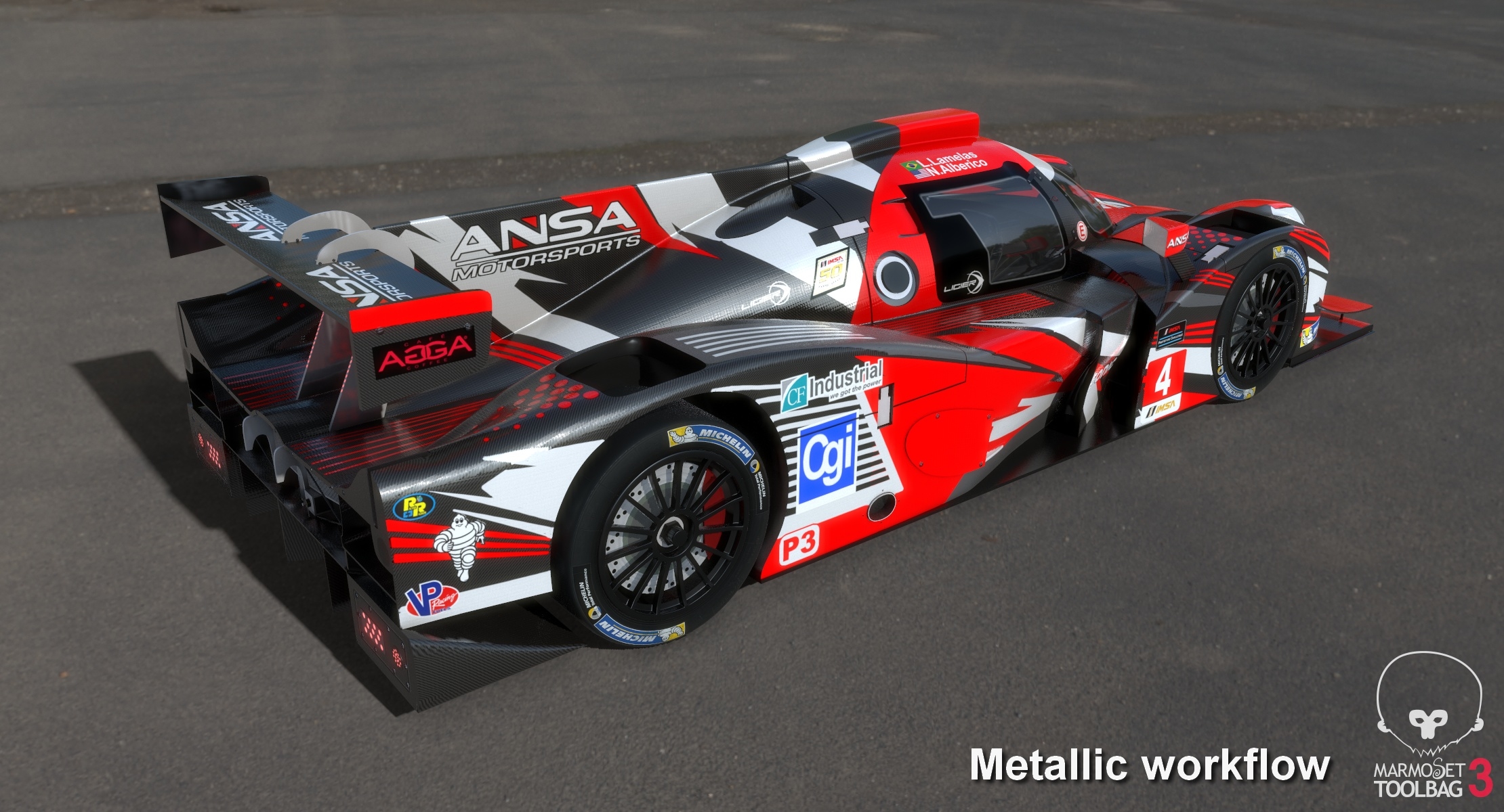 ANSA Motorsports # 4 Temporada de Desafios IMSA Prototype 2019 Modelo ...
