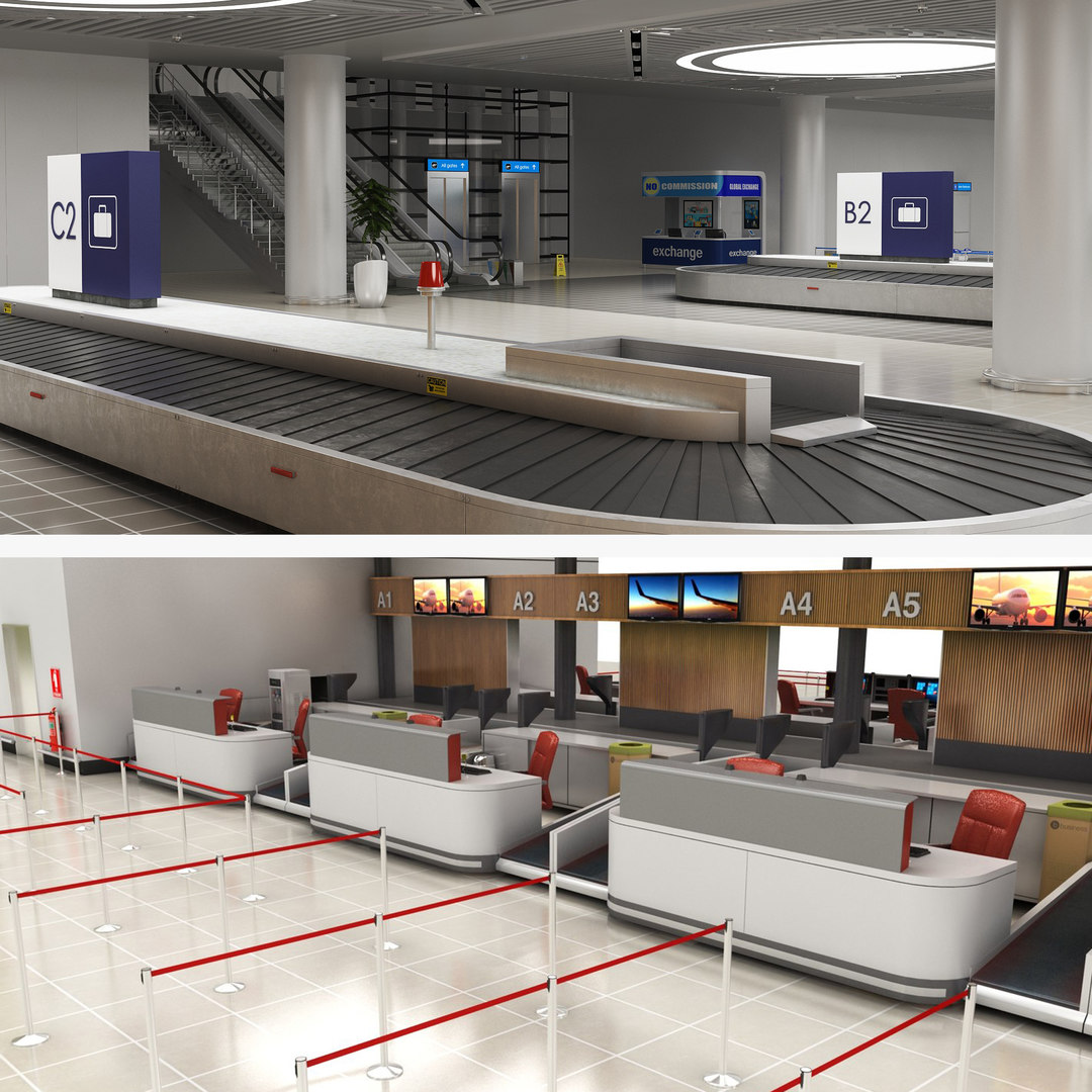 3D model airport baggage reclaim room - TurboSquid 1452915